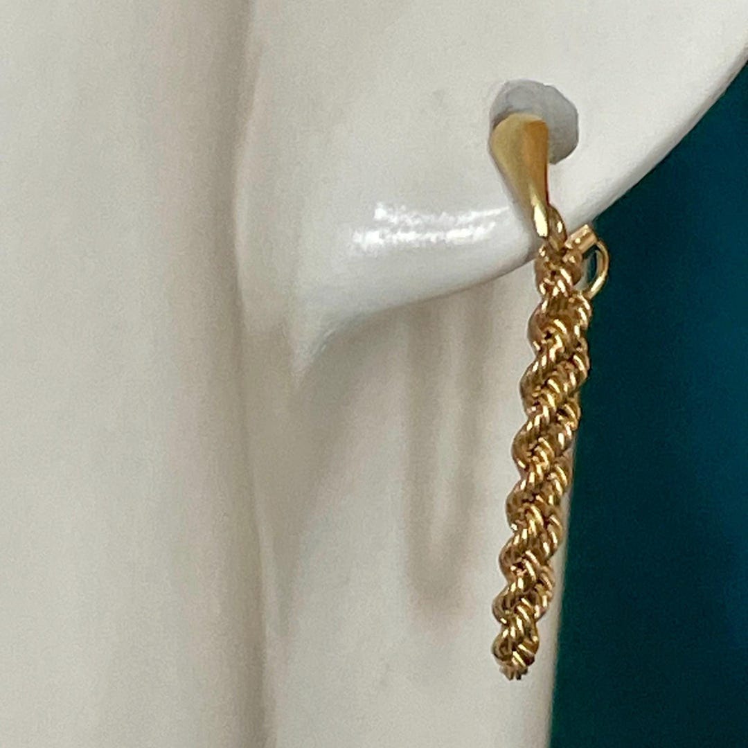 Vintage 9ct Gold Rope Drop Earrings, Rope Chain Earrings, Solid Gold ...
