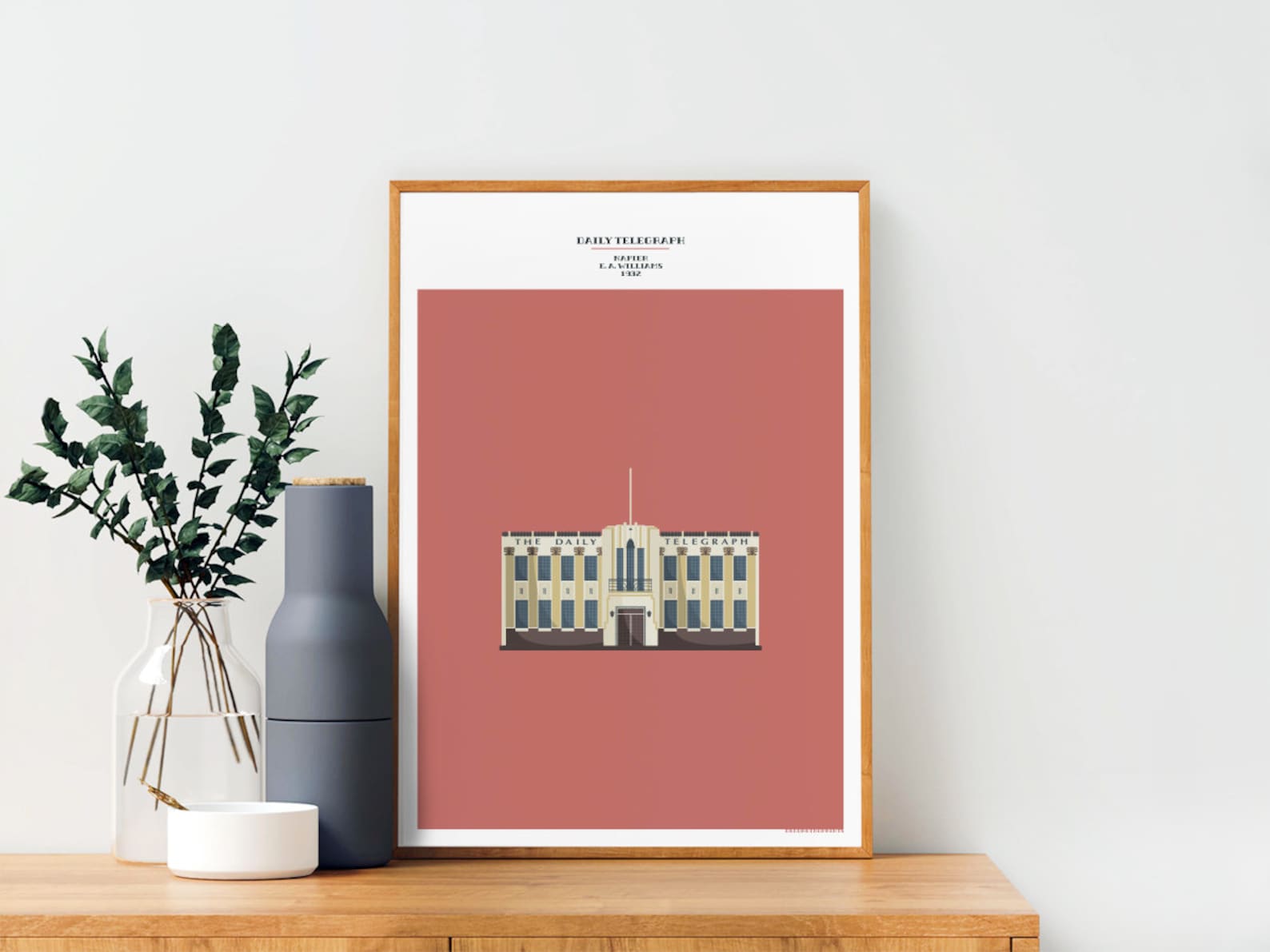 Print Daily Telegraph, Art Déco Building Print, Illustration to ...