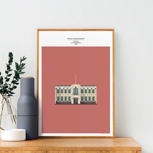 Print Daily Telegraph, Art Déco Building Print, Illustration to ...
