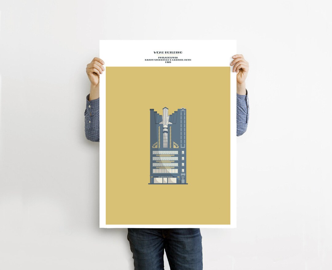 Print WCAU Building, Art Déco Building Print, Illustration to Decorate ...
