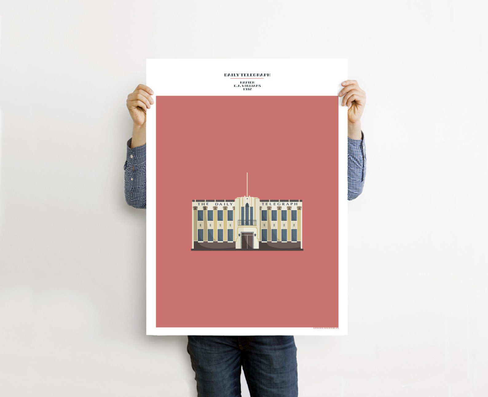 Print Daily Telegraph, Art Déco Building Print, Illustration to ...