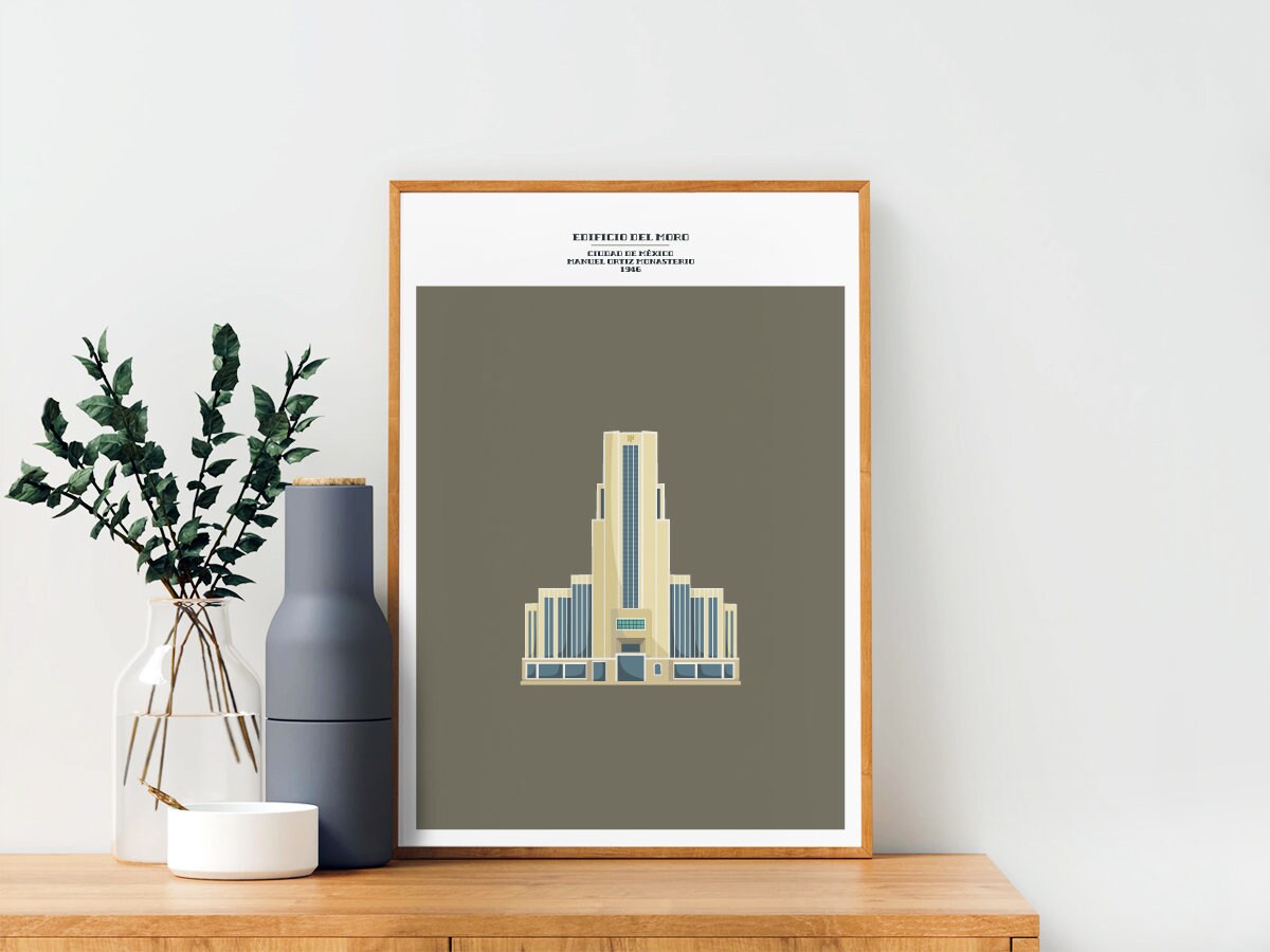 Print El Moro Building, Art Déco Building Print, Illustration to ...