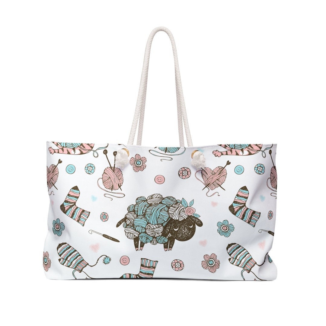 Large Knitting, Crochet Project Tote Bag, Extra Large Yarn Storage ...