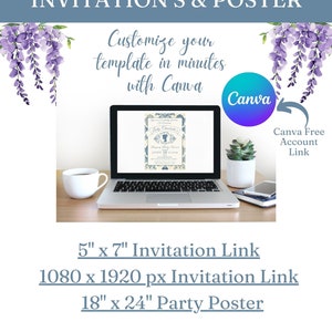 Regency Style Invitations & Poster Custom Printables Bridal Shower Baby ...