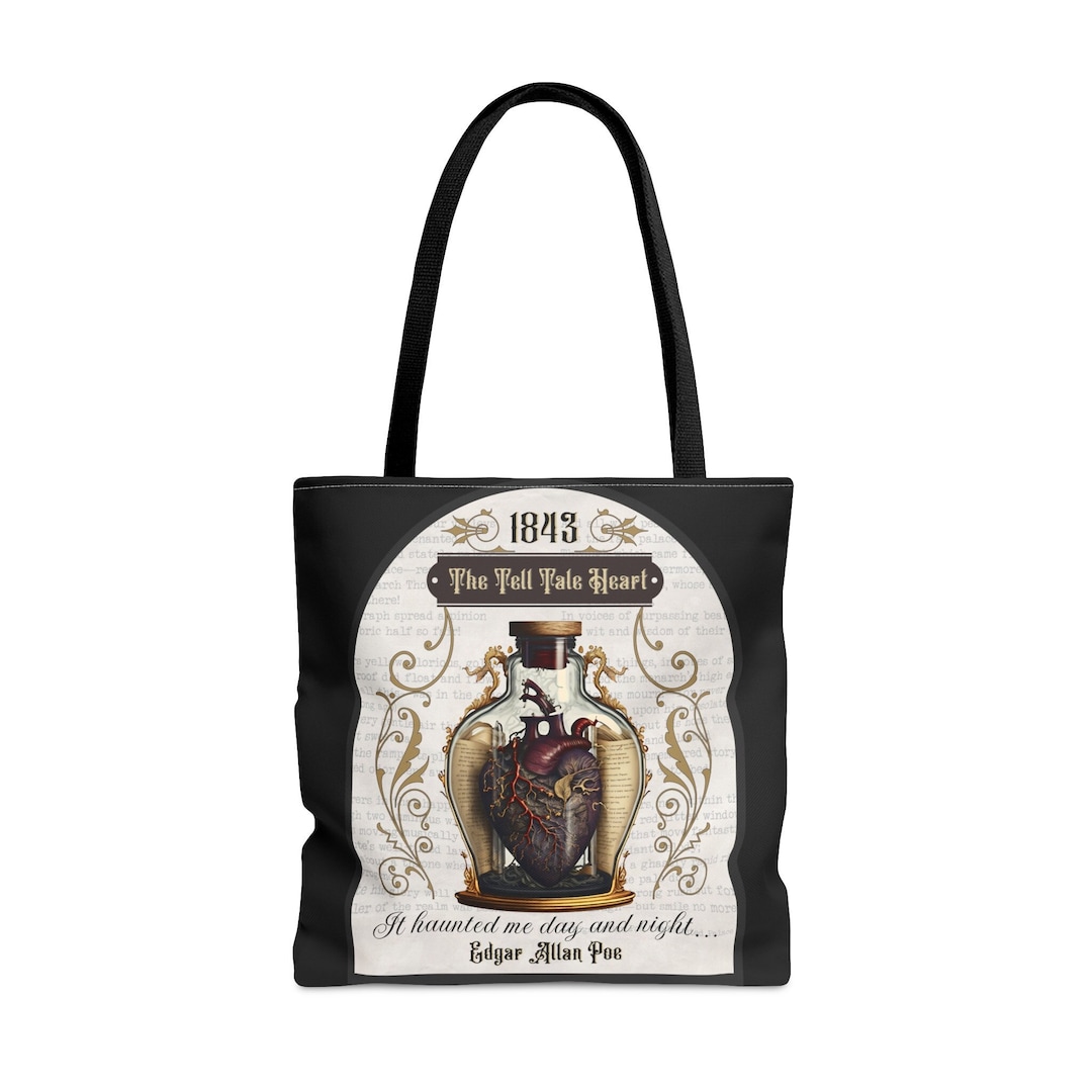 Edgar Allan Poe Tote Bag, the Tell Tale Heart, Vintage Poetry Lover ...