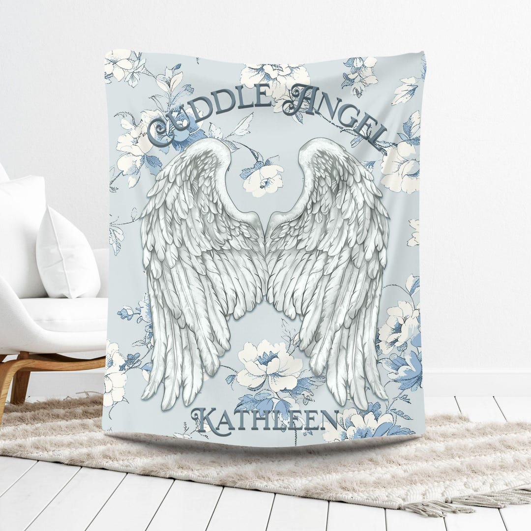 Custom Angel Wings Cuddle Plush Blanket Cozy Throw for Spiritual Gift ...