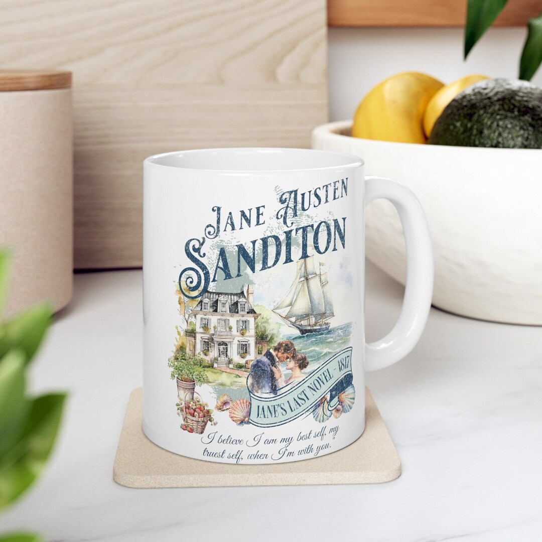 Jane Austen Coffee Mug Sanditon Historical Romance Reader Gift for Book ...