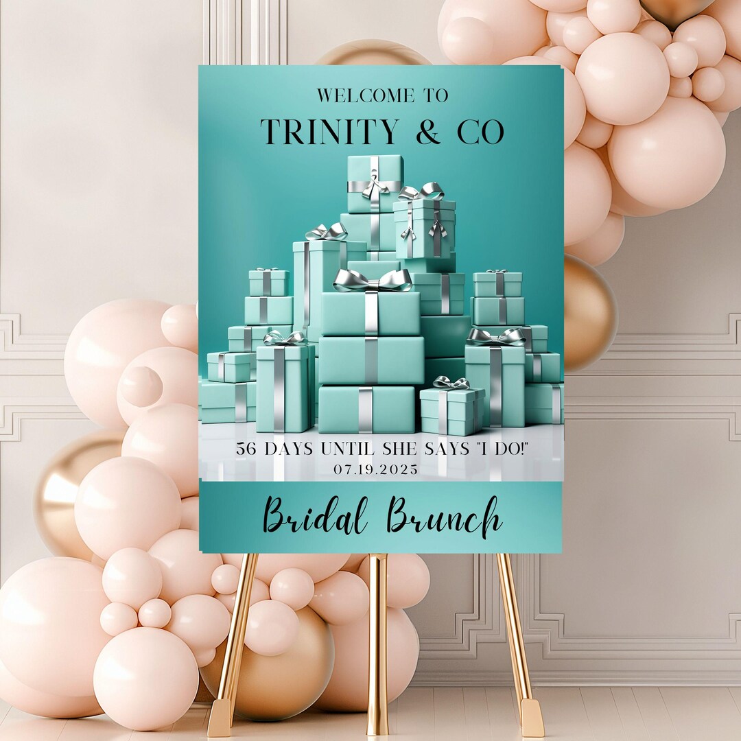 Custom Breakfast at Tiffanie's Bridal Shower Sign Poster Bridal Brunch ...