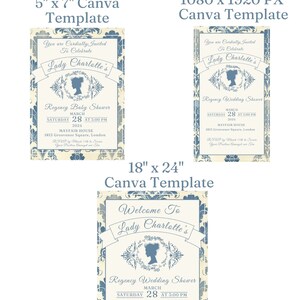 Regency Style Invitations & Poster Custom Printables Bridal Shower Baby ...