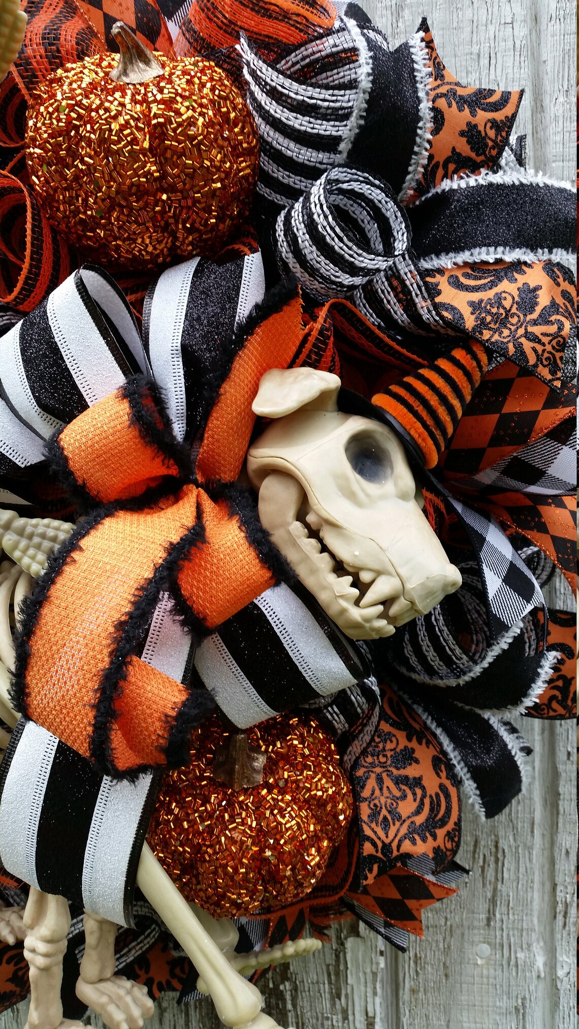 Skeleton Wreath Halloween Wreath Skully Wreath Halloween - Etsy