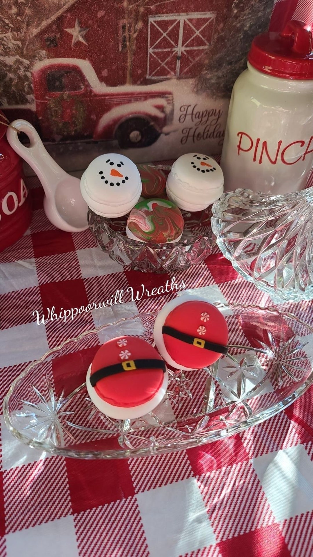 Faux Santa Macarons Fake Christmas Cookies, Fake Bake Cookies, Faux ...