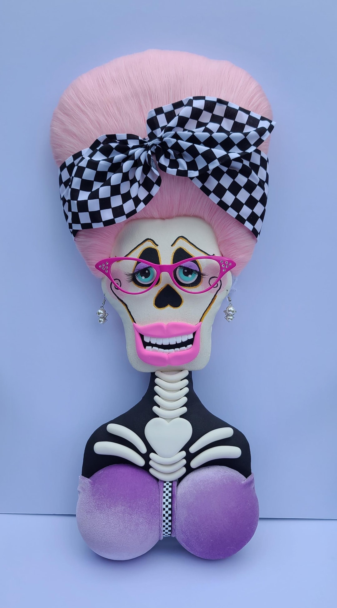 Pre-order, Busty Barbara Bones, Halloween Wreath Attachment, Skeleton ...