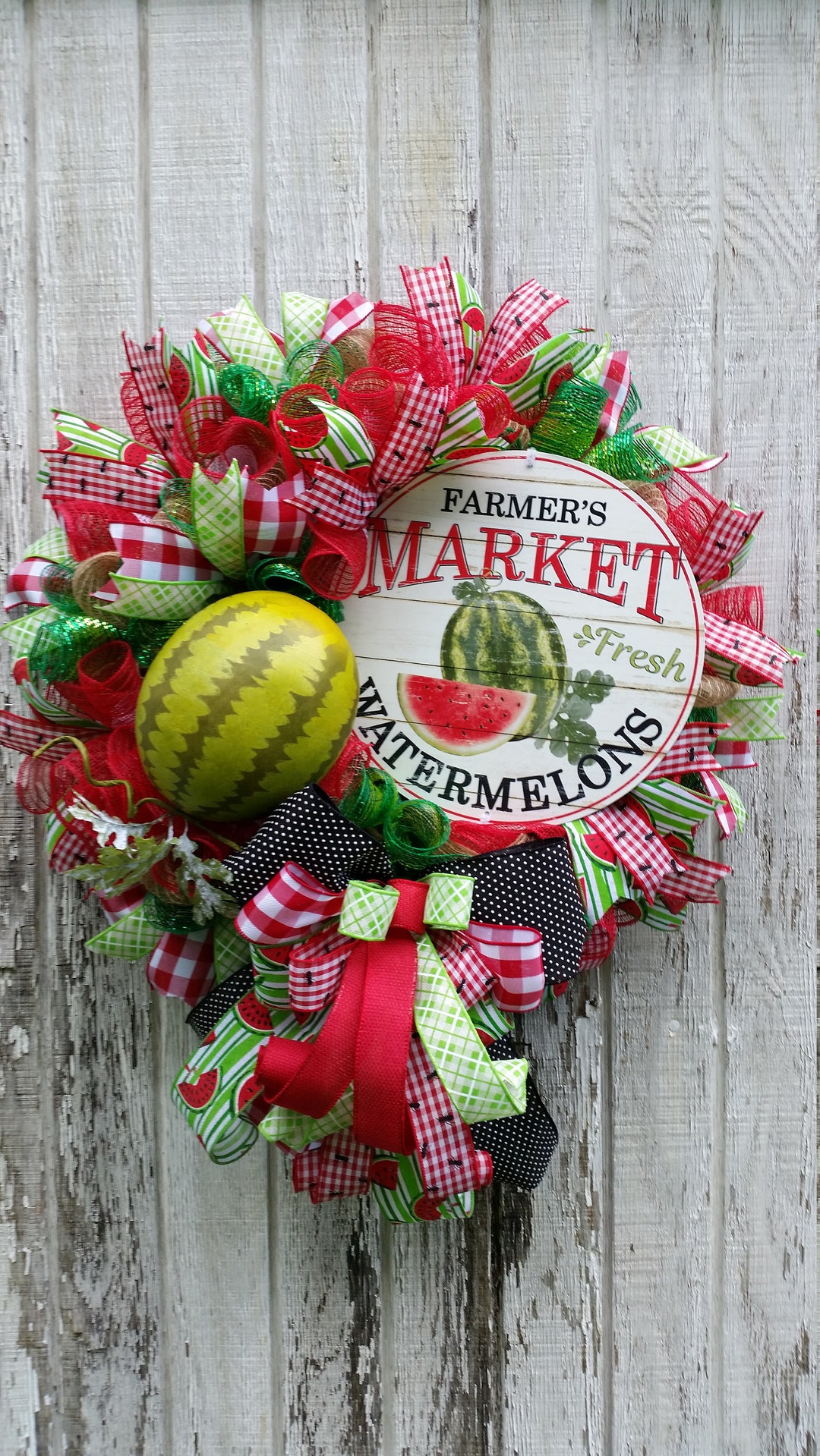 Sweet Watermelon Country Farmhouse Wreath for Front Door, Spring Summer ...