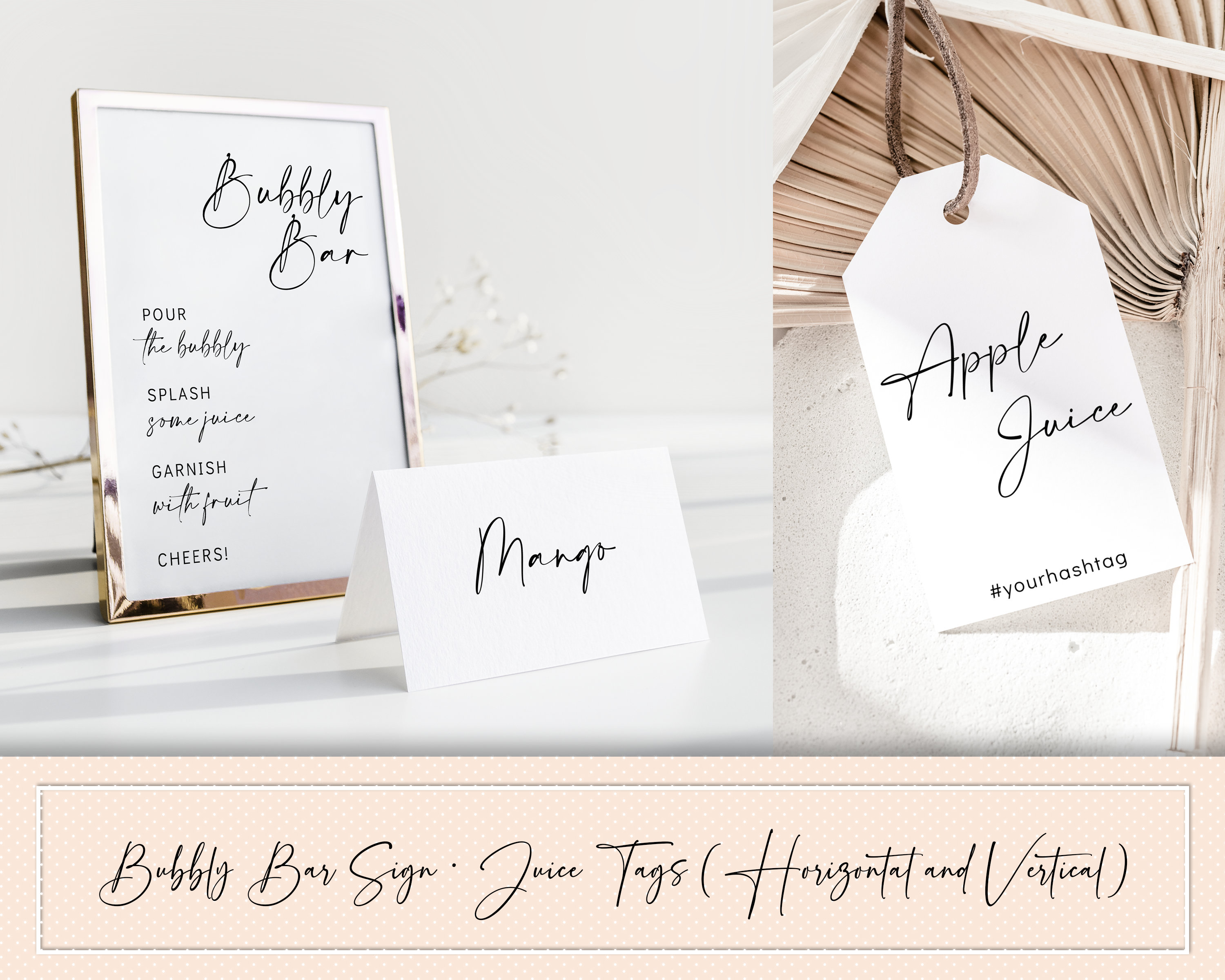 Misti Minimalist Mimosa Bar Sign Template Elegant Bubbly - Etsy