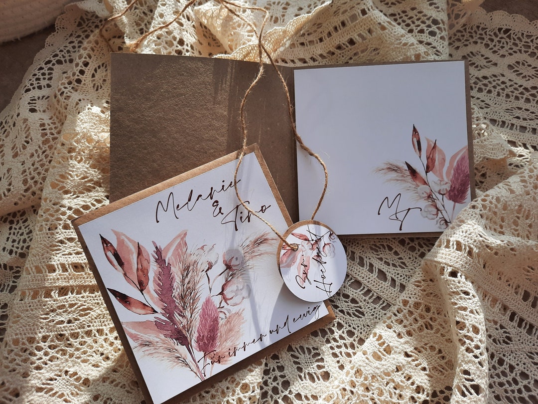 Congratulations Card MELANIE Wedding, Personalized With Name + Envelope ...