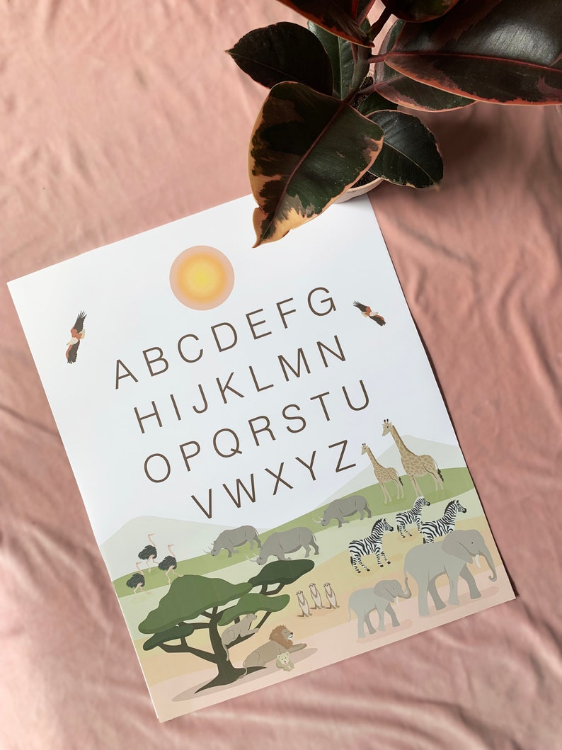 Safari ABC Animal Print | Digital Art Download | Children’s Alphabet ...