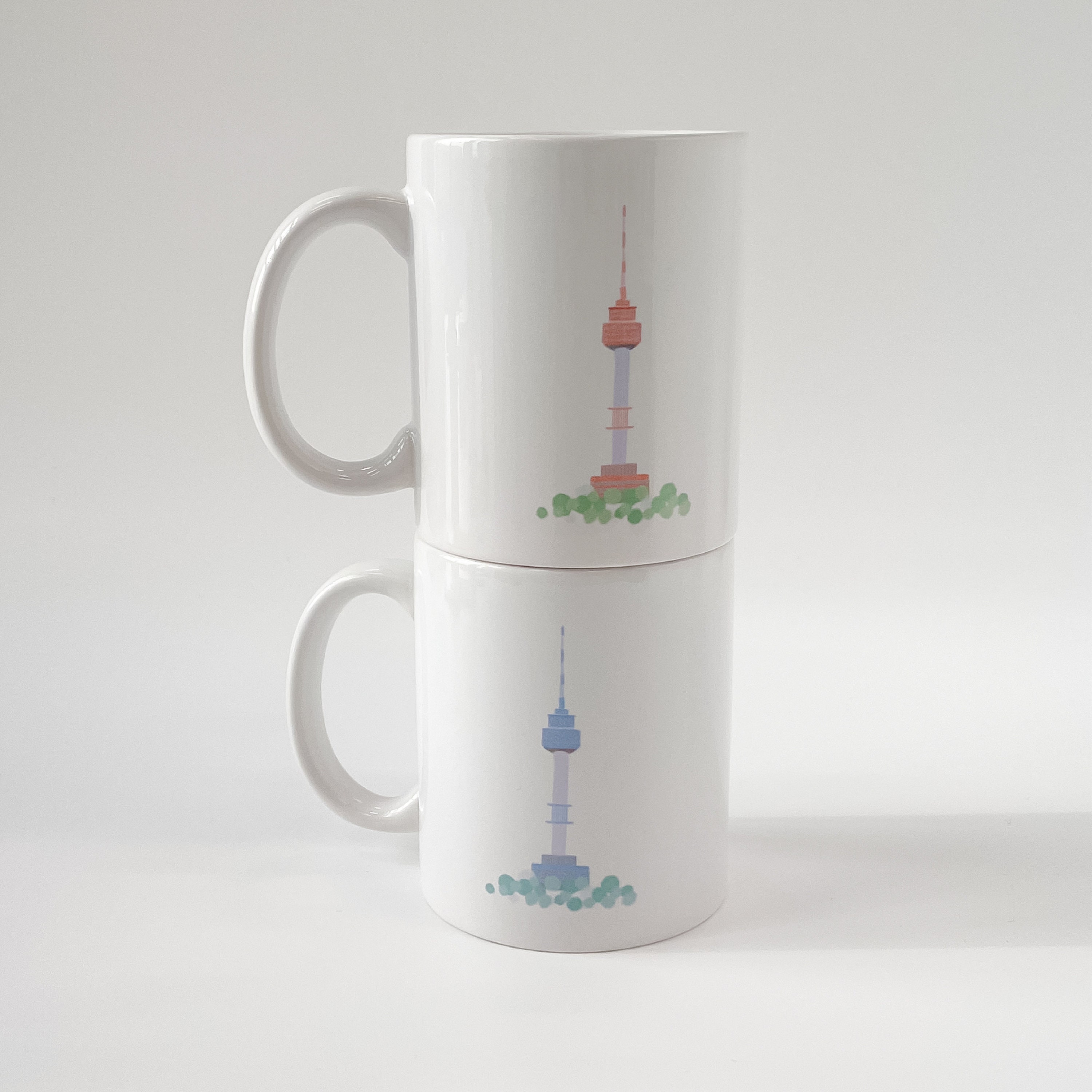 Mugs Seoul Tower Hangeul Korean Style - Etsy