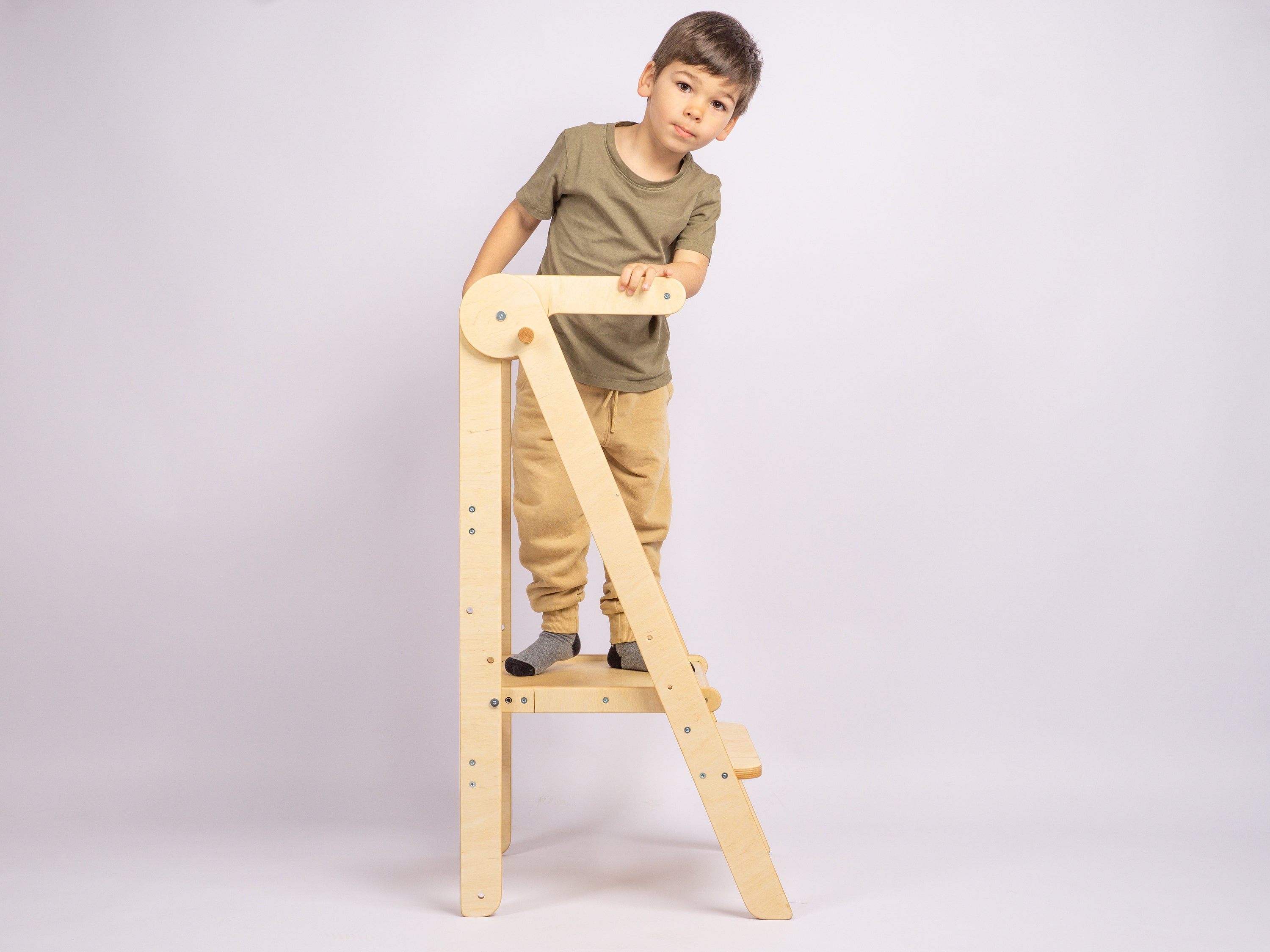 Adjustable Folding Helper Tower PEAK Toddler Kitchen Step | Etsy