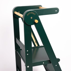 GREEN Helper Folding Tower Peak RAL 6005, Kitchen Step Stool, Toddler ...