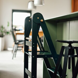 GREEN Helper Folding Tower Peak RAL 6005, Kitchen Step Stool, Toddler ...