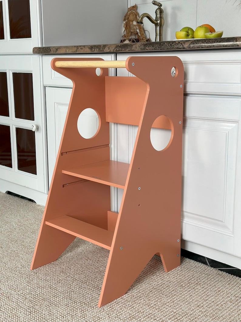 Handmade Black Toddler Tower, Custom Learning Ladder, Two Year Old Gift ...
