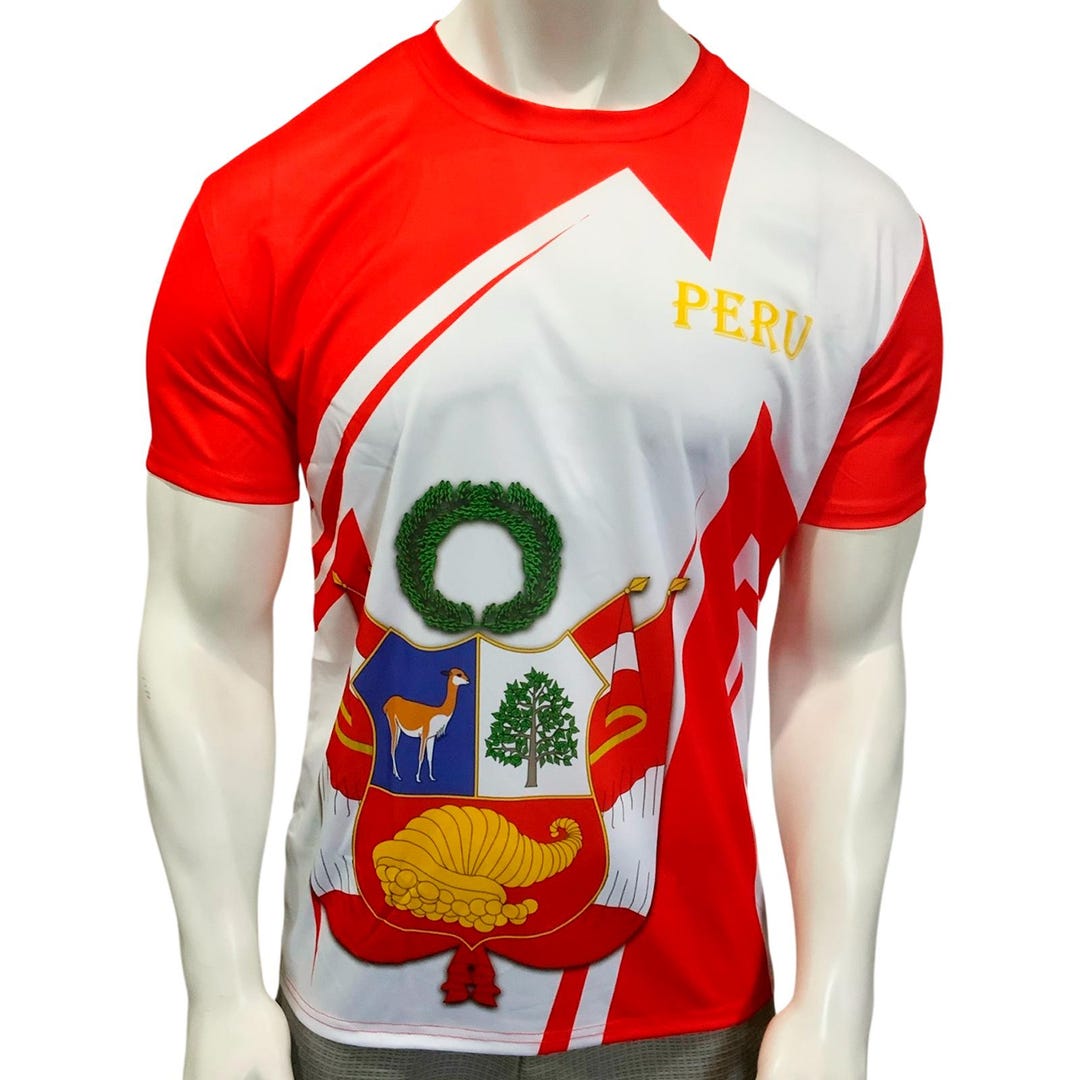 New Peru Coat of Arms Shield Inka Peruvian Men's Oversize Short Sleeve ...