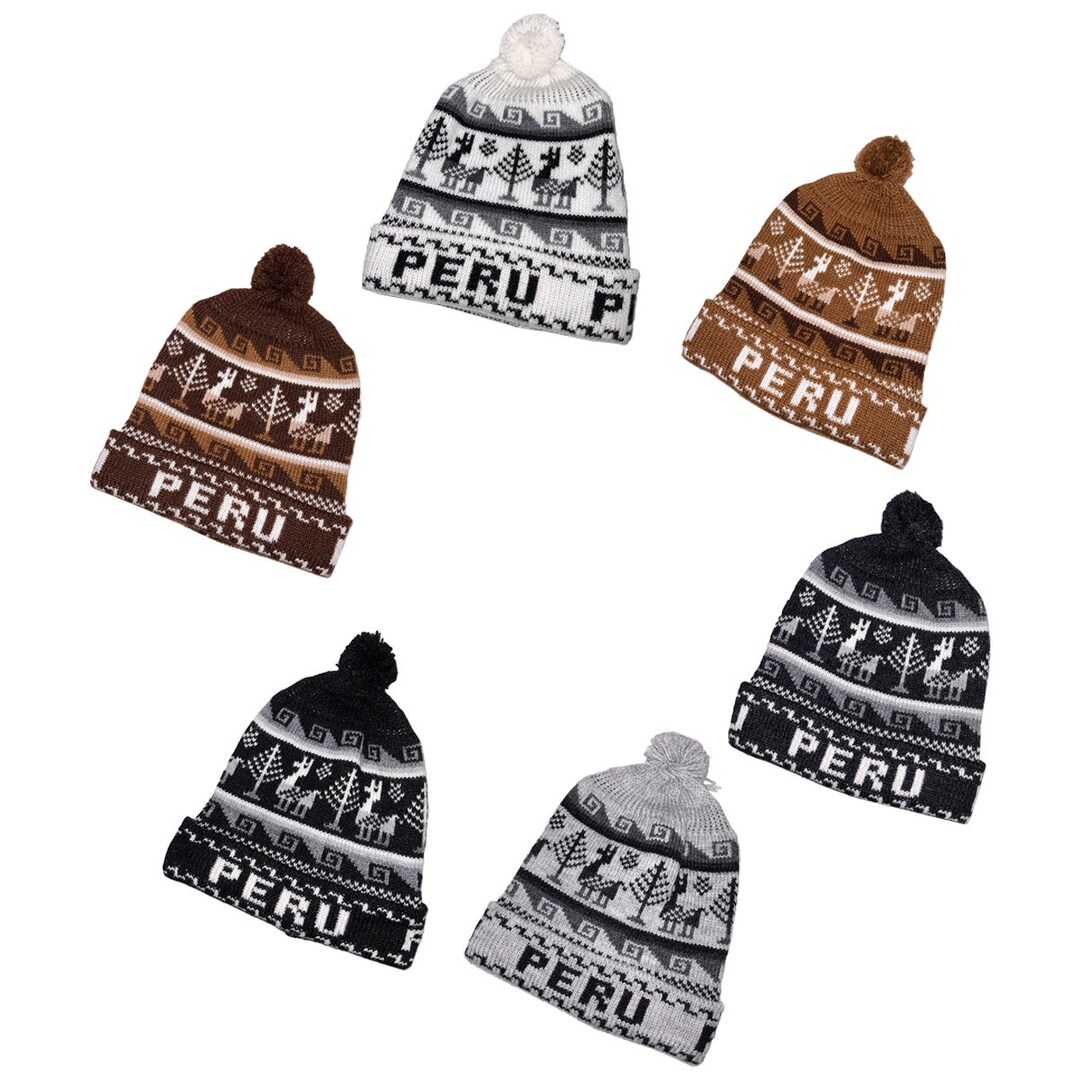 NWT Peru Peruvian Alpaca Trendy Handmade Soft Knit Beanie Hat With ...