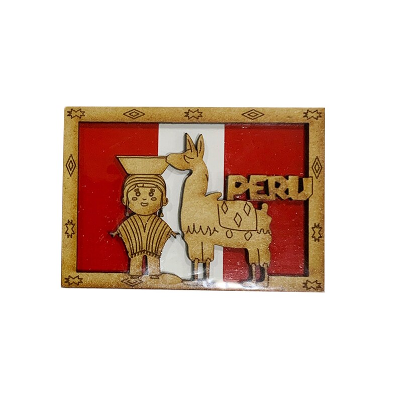 NEW Machu Picchu Llama Chullo Nazca Peru Wood Gift Souvenir Magnet - Etsy