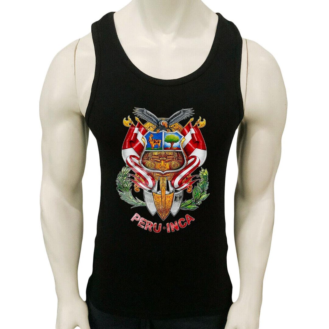 NWT Peru Coat of Arms Shield Inka Peruvian Patriotic Men's Sleeveless ...