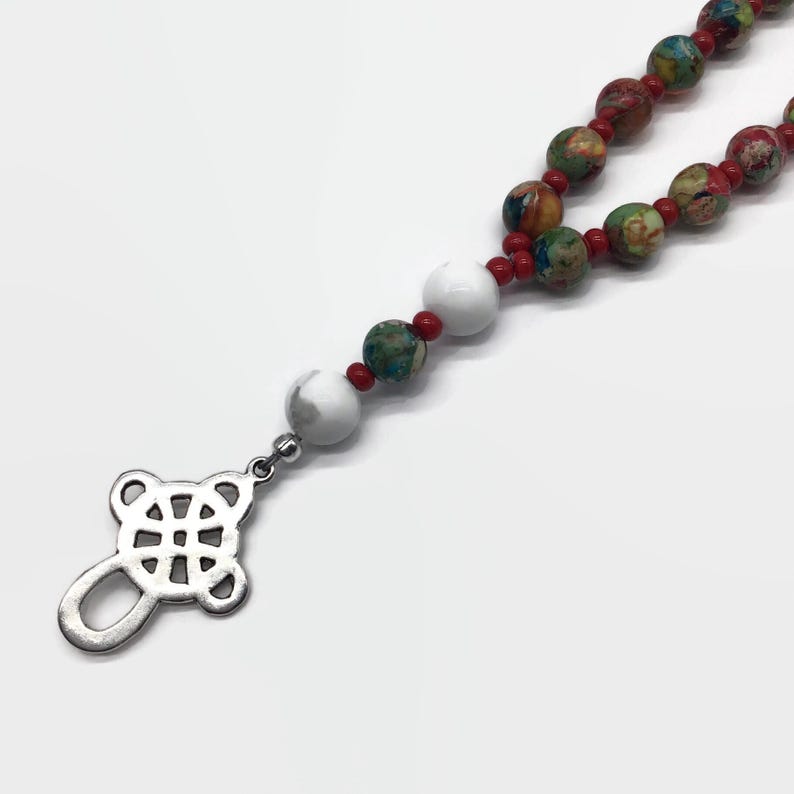 Multi Colored Jasper and Howlite Christian Prayer Beads With Celtic ...