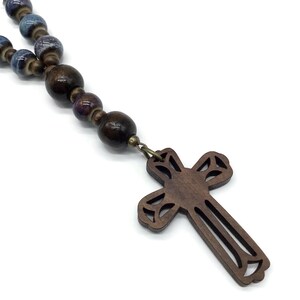 Blue Ceramic and Decorative Wood Cross Protestant Prayer - Etsy