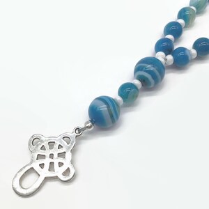 Aqua Blue Agate Beads and Celtic Knot Cross Protestant Prayer Beads ...