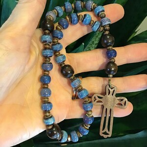 Blue Ceramic and Decorative Wood Cross Protestant Prayer - Etsy