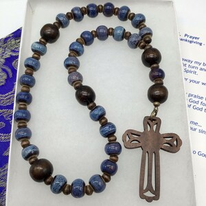 Blue Ceramic and Decorative Wood Cross Protestant Prayer - Etsy