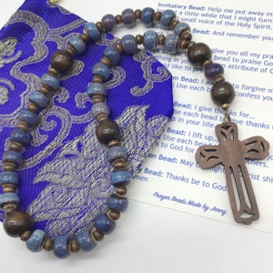 Blue Ceramic and Decorative Wood Cross Protestant Prayer - Etsy