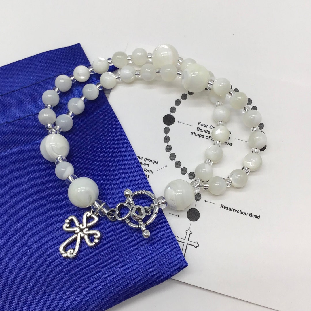 New Mother of Pearl Protestant Prayer Bead Bracelet, Episcopal ...