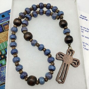 Blue Ceramic and Decorative Wood Cross Protestant Prayer - Etsy