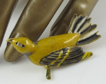 Yellow Bird Pin - Etsy