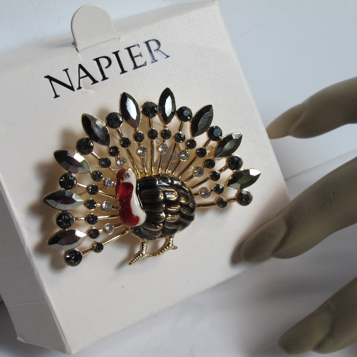 Vintage Napier Turkey Pin Thanksgiving Brooch Fall Jewelry | Etsy