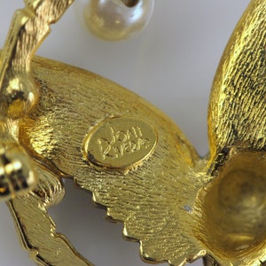 Joan Rivers Peace Dove Brooch, Faux Pearls, Rhinestones, Bird in Ring ...