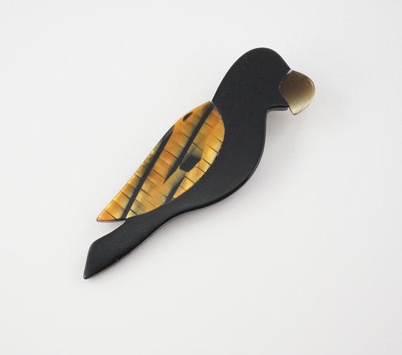 Lea Stein Parrot Brooch, Made in France, Art Deco, B… - Gem