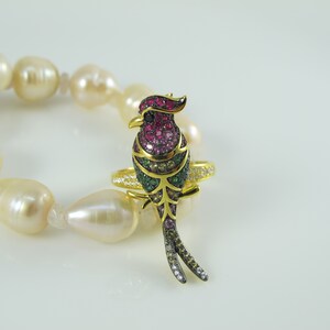 Sterling Parrot Ring With CZ Stones, Cockatoo Jewelry, Statement Ring ...