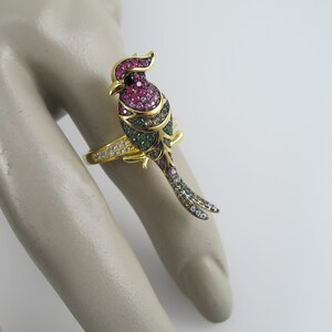 Sterling Parrot Ring With CZ Stones, Cockatoo Jewelry, Statement Ring ...