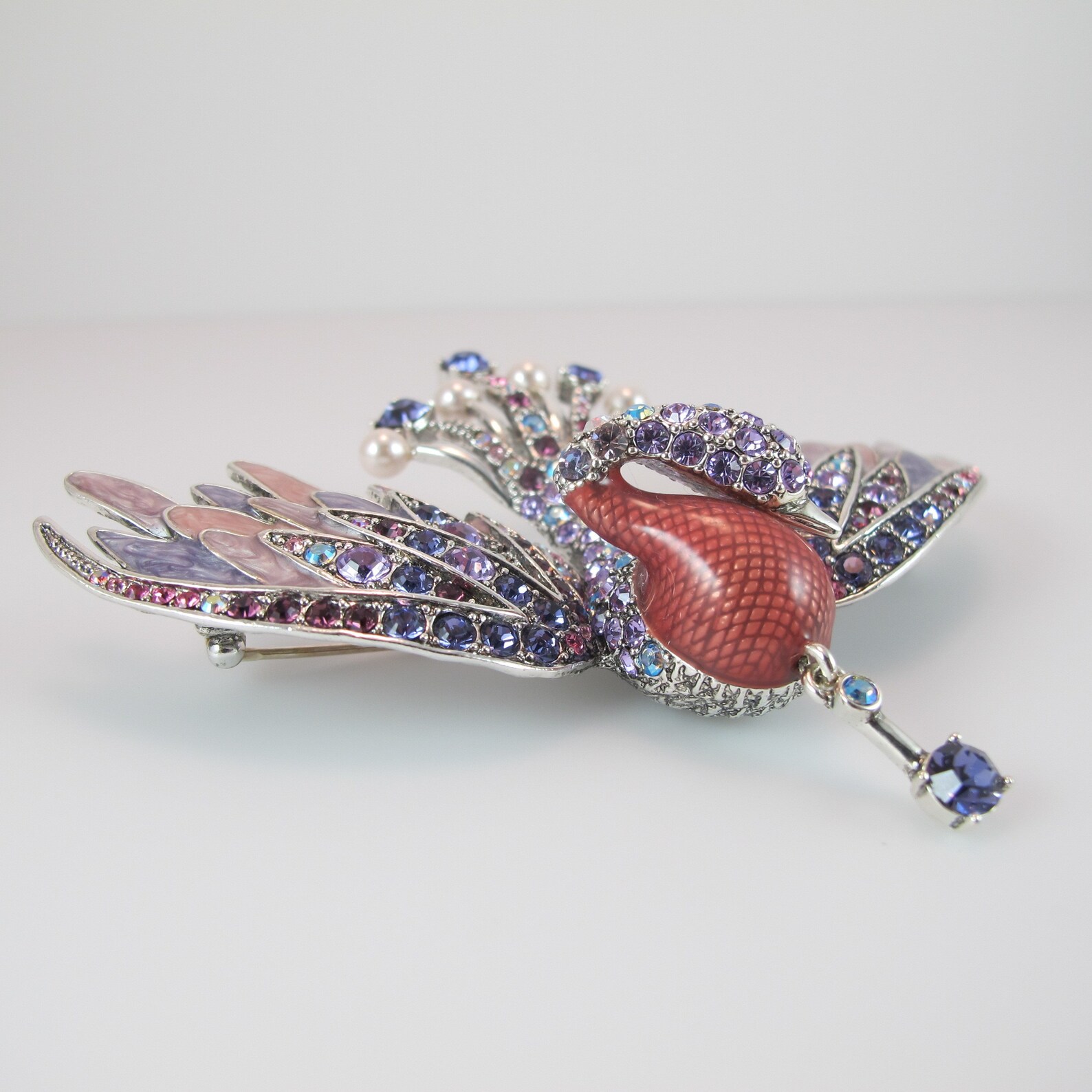 Vintage Joan Rivers Swan Brooch Firebird Bird of Paradise - Etsy