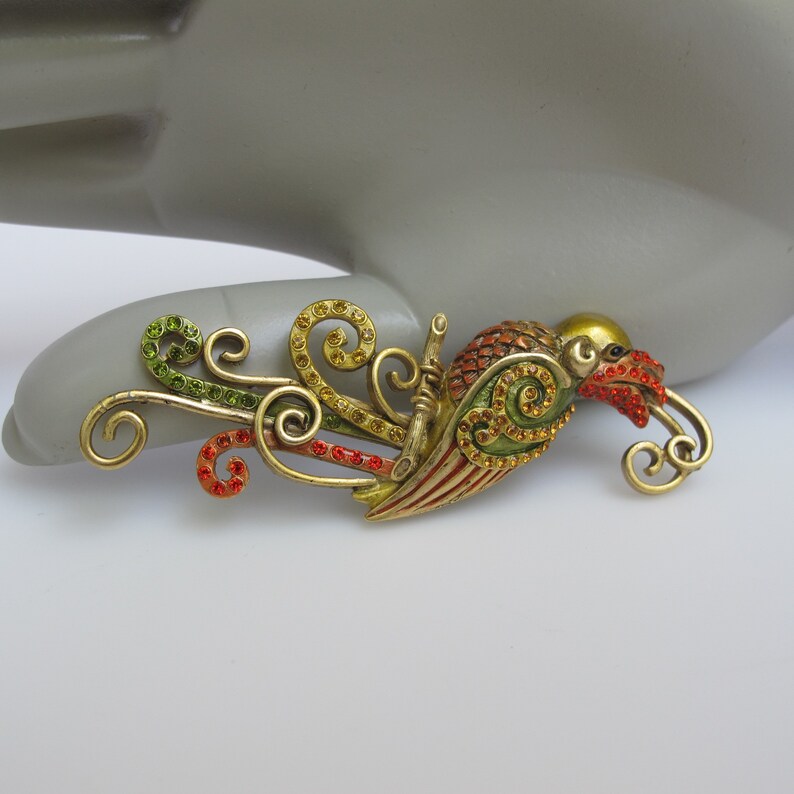 Vintage Sweet Romance Cockatoo Parrot Pin Tropical Bird | Etsy