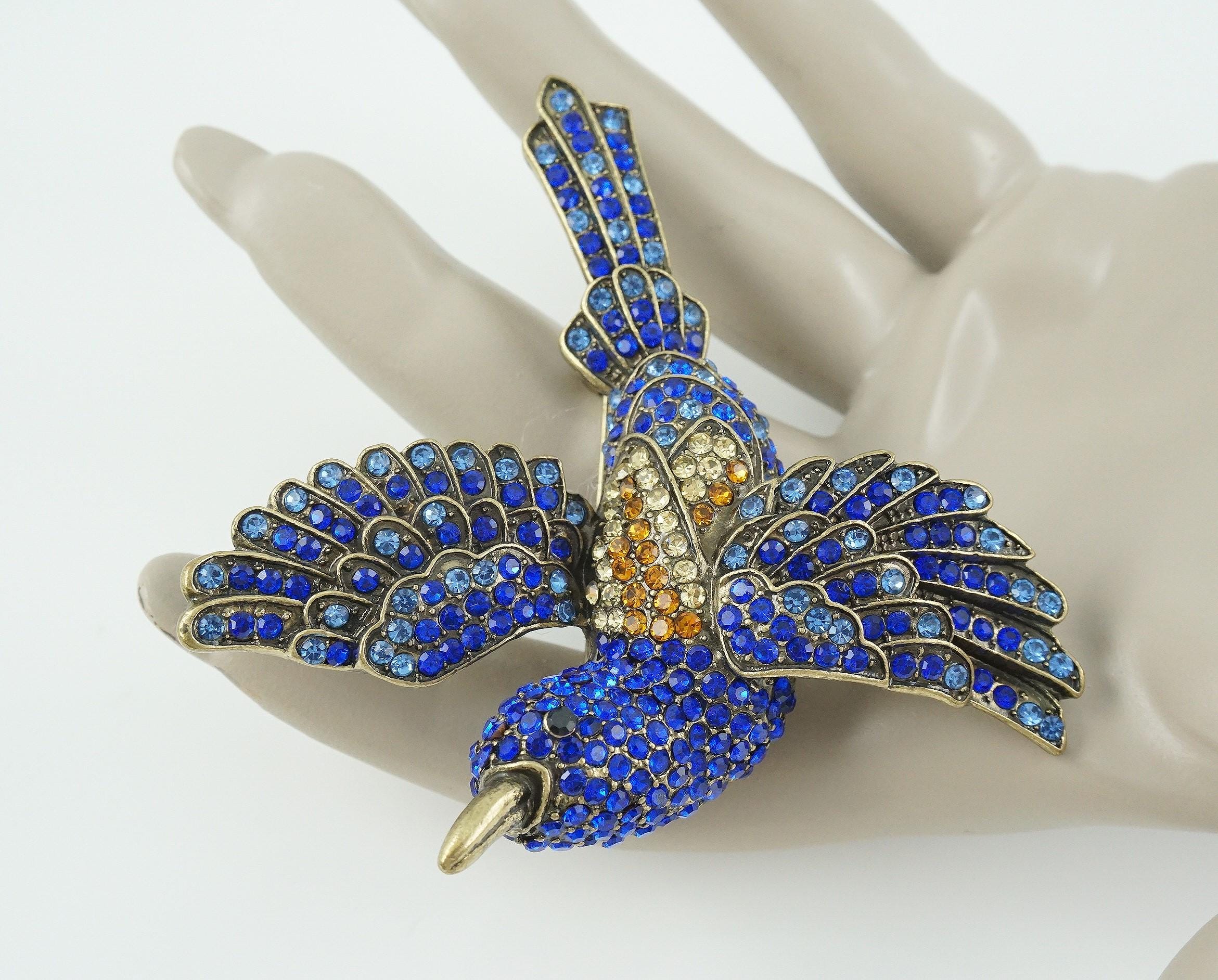 Heidi Daus Bluebird in Flight Brooch, Blue Bird Pin, Songbird Jewelry ...