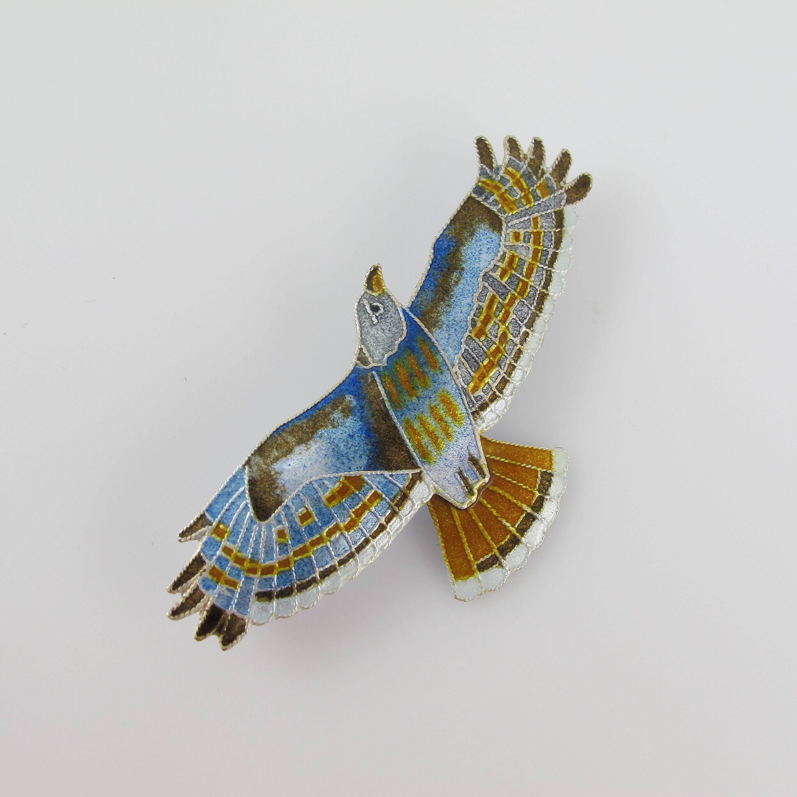 Sterling Cloisonne Red-tailed Hawk Brooch Bird of Prey Pin | Etsy