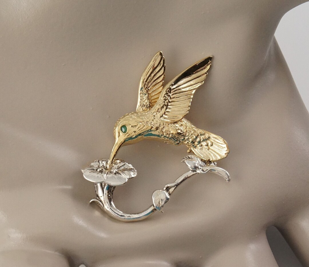 14kt and Sterling Hummingbird Brooch From National Audubon Society ...