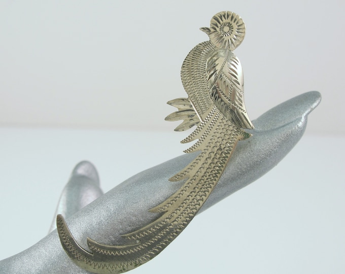 Vintage Large Quetzal Pin From Guatemala, 900 Silver, Exotic Bird ...