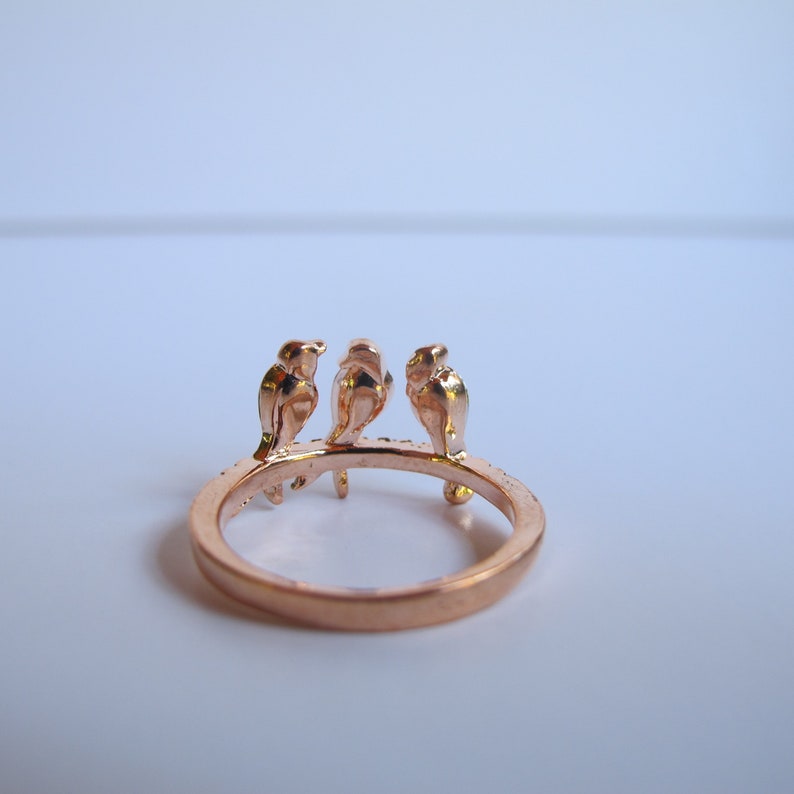 Pink Bird Ring Bird Trio Three Birds Rhinestone Bird | Etsy